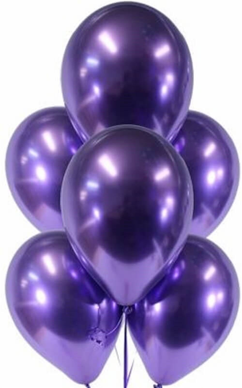 Mor Renk Krom Balon 5 Adet | Kapınıza Teslim