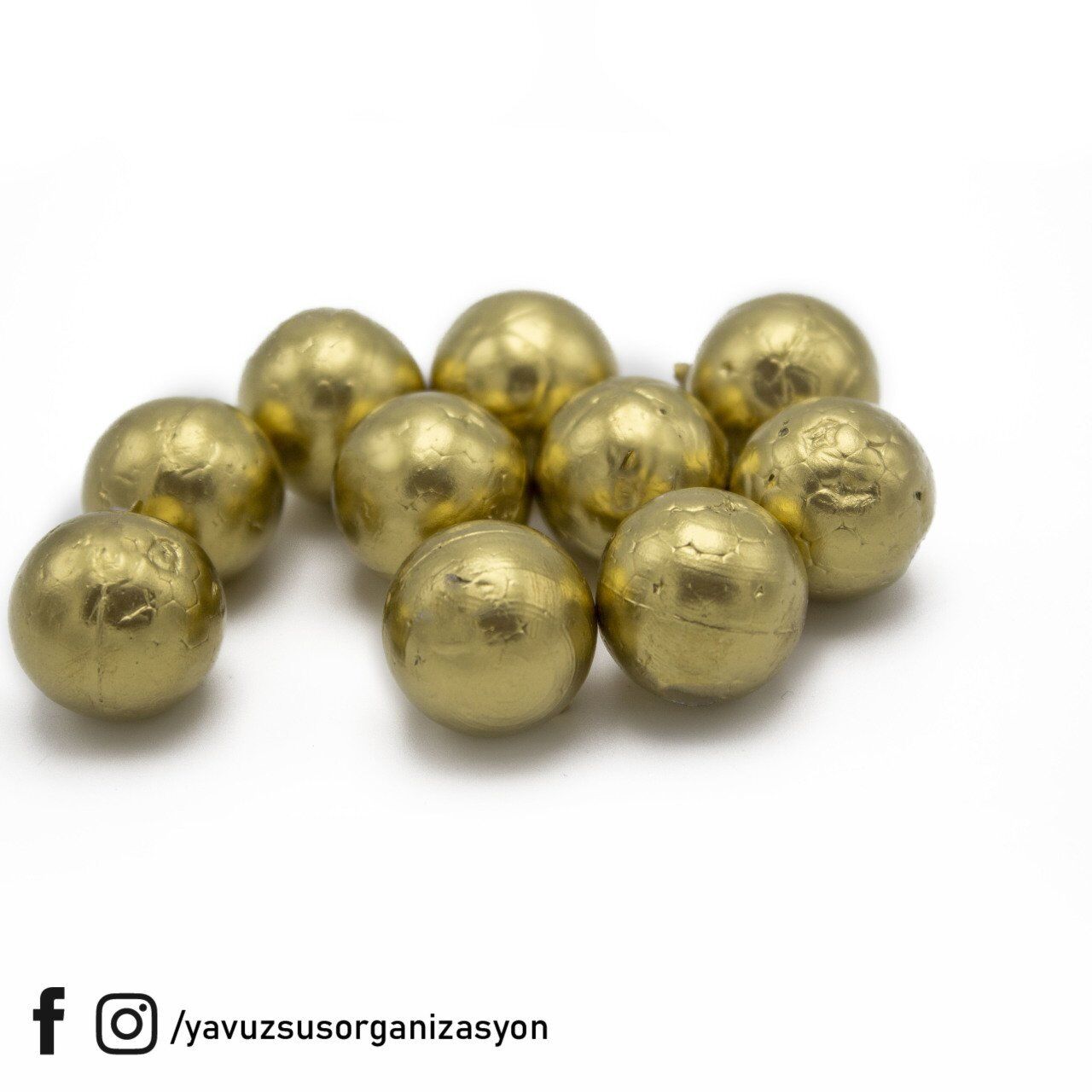 2 cm Altın Gümüş Strafor Top (10 Adet) ALTIN | Kapınıza Teslim